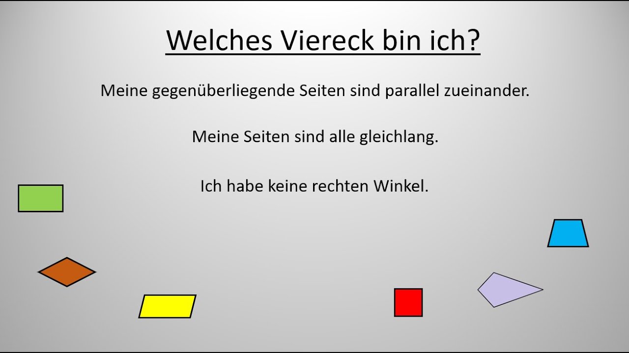 Quiz - welches Viereck bin ich? - YouTube