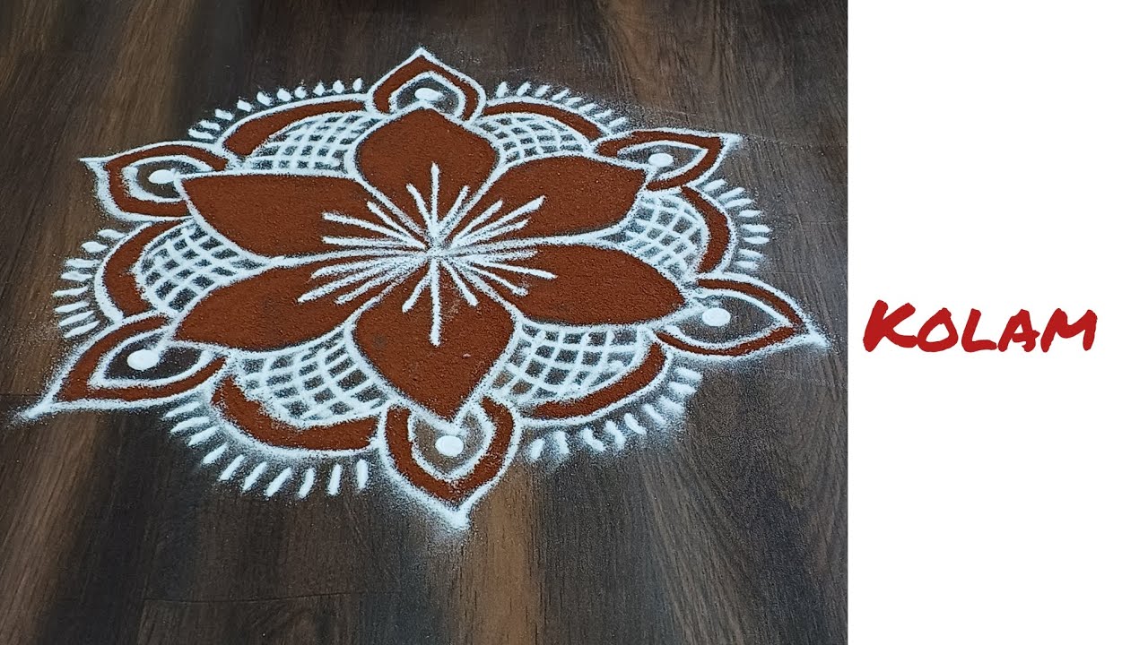 Semman kolam|Flower kolam|Kaavi kolam|Free hand kolam| - YouTube