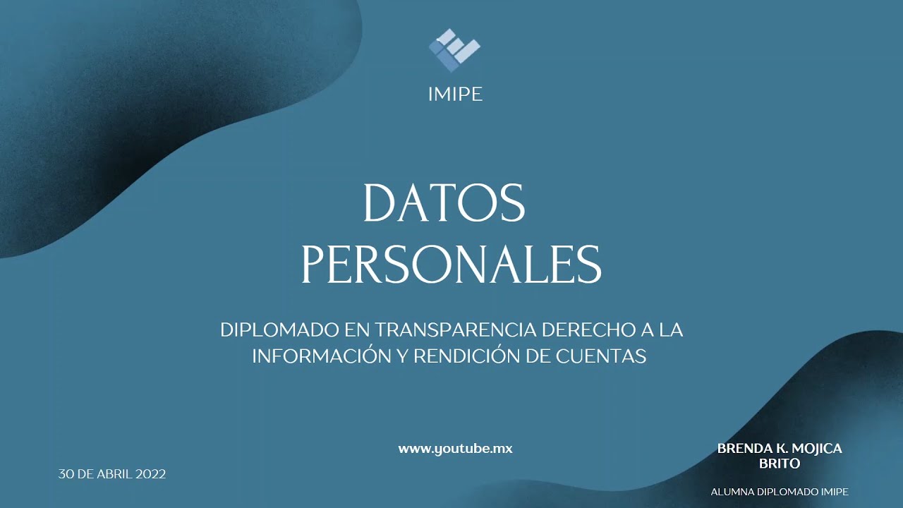 ¿Qué son los datos personales? - YouTube