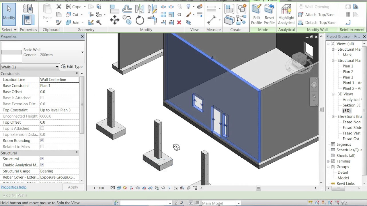 Revit structure betong - YouTube