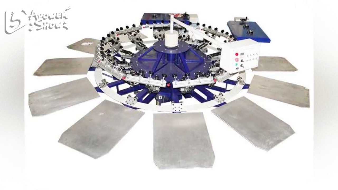 12 colors Rotary semi automatic printing machine - YouTube
