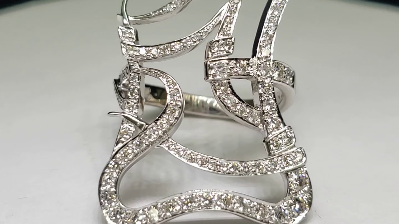 18K Modern Diamond Ring Free Form Design 1.00 Carats - YouTube