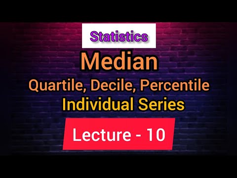 calculation of median quartile decile percentile - YouTube
