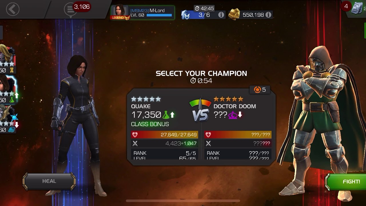 Quake destroying Dr Doom AQ boss Mcoc - YouTube