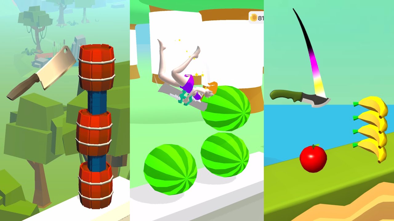 Slice Masters vs Chop Chop Samurai vs Knife Jump Very Satisfying And ...