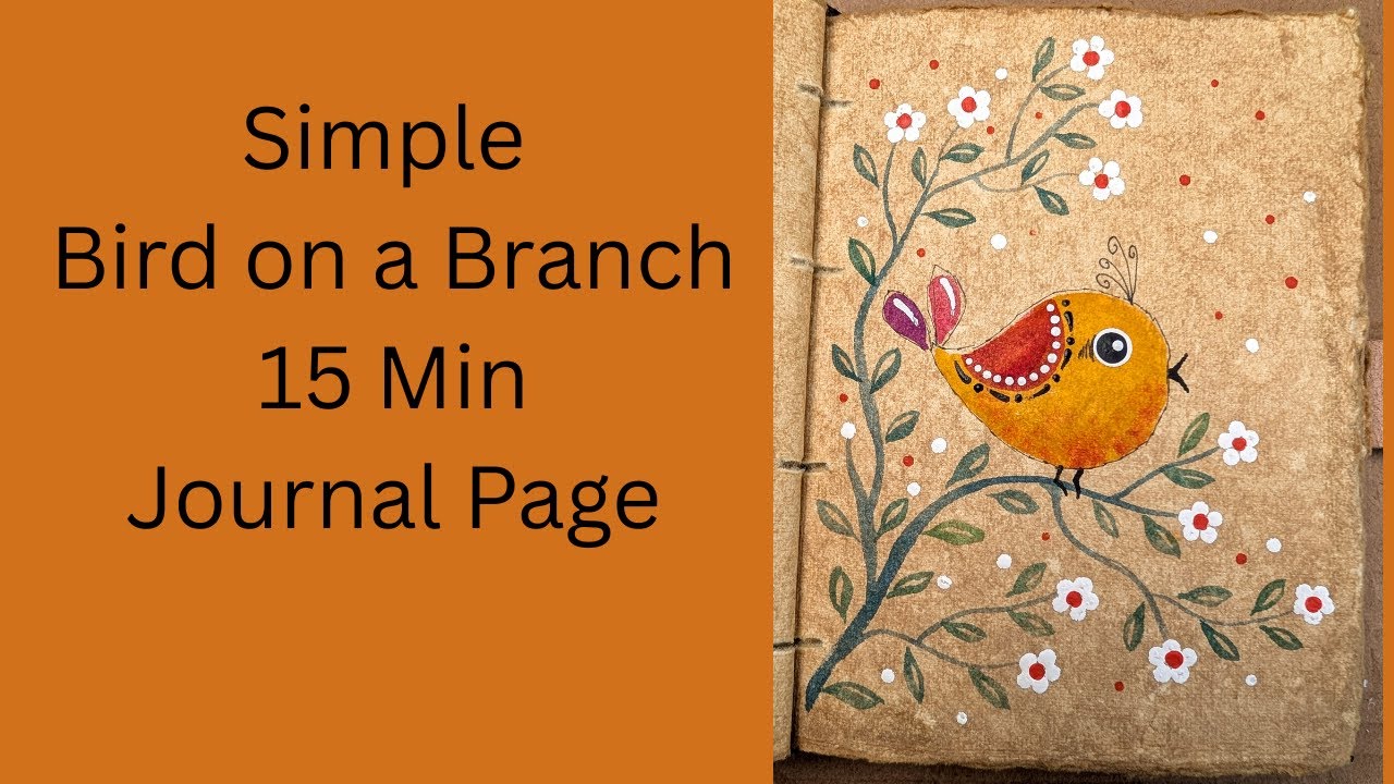 Simple Bird on a Branch – 15 Min Journal Page - YouTube