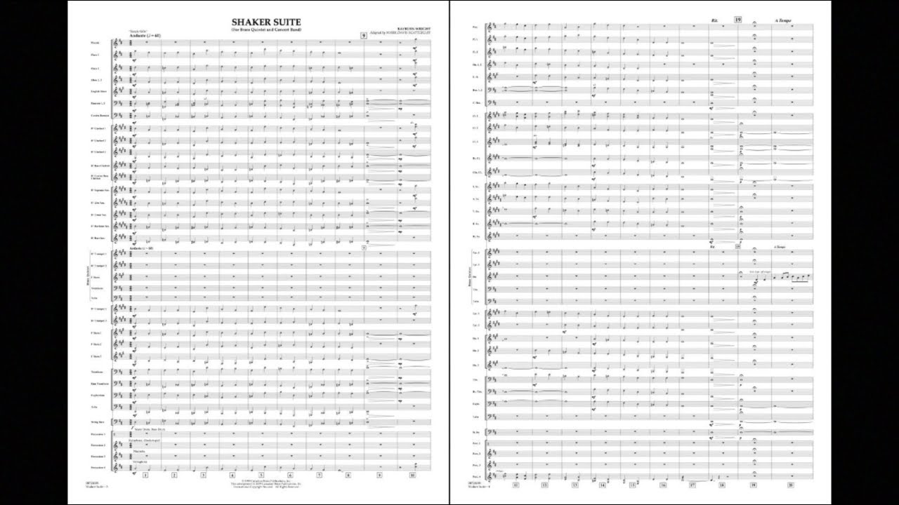 Shaker Suite arranged by Rayburn Wright/edited by Mark Davis Scatterday ...