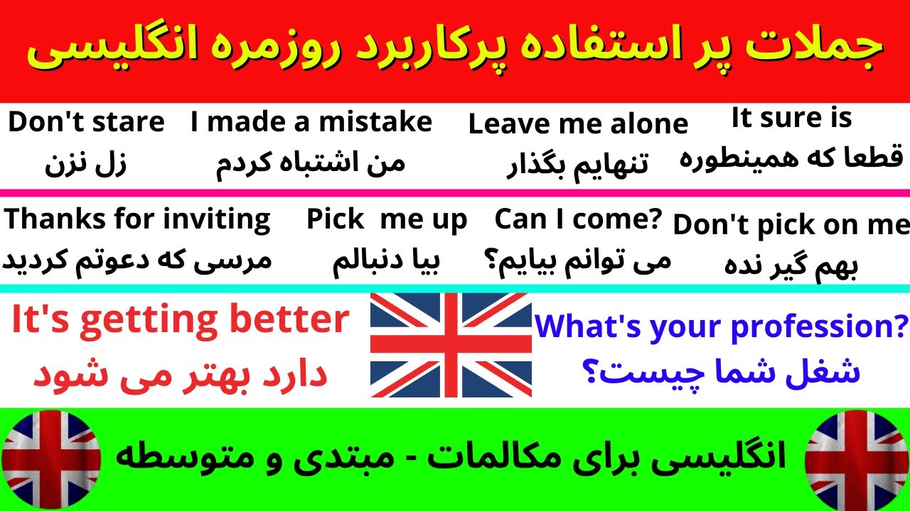 جملات پر کاربرد و پراستفاده روزمره انگلیسی مبتدیان و متوسطه Youtube