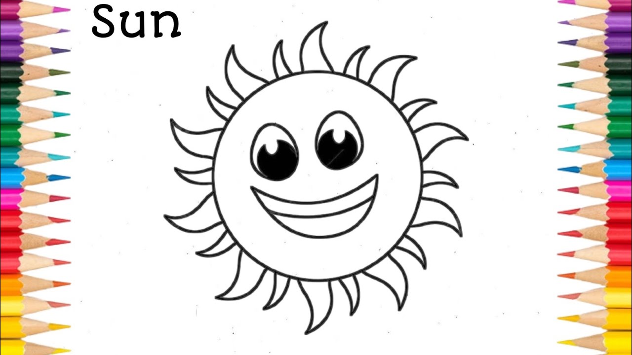 how to draw sun🌞||sun drawing||draw sun||kids easy drawings|| - YouTube