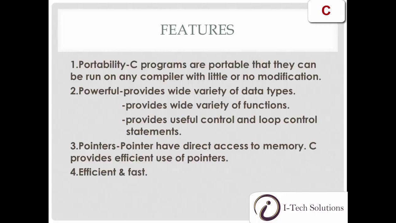 Fundamentals Of C Youtube