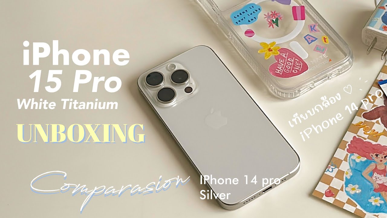 Unboxing the NEW iPhone 15 pro(White Titanium) AESTHETIC l Camera ...