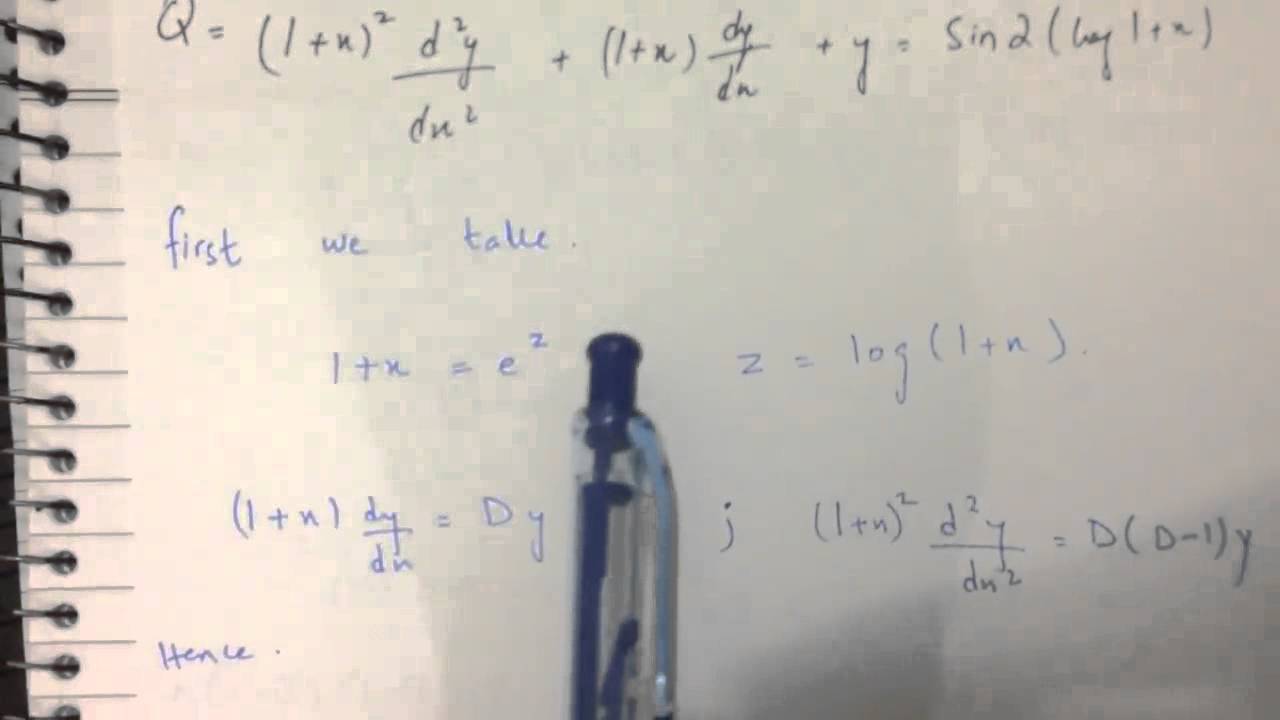 LeGendre Differential equation with an example. - YouTube