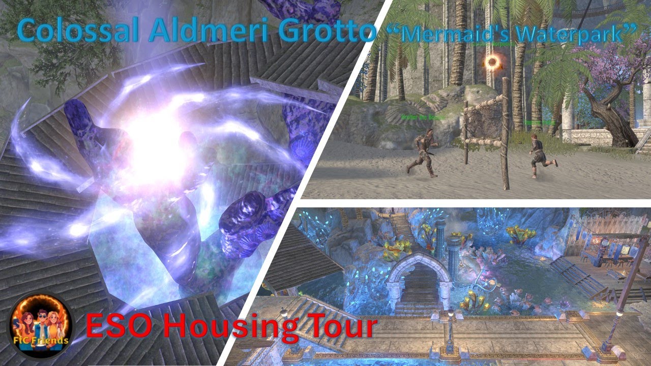 AMAZING ESO Housing Tour - Trasse's Colossal Aldmeri Grotto, "Mermaid's ...