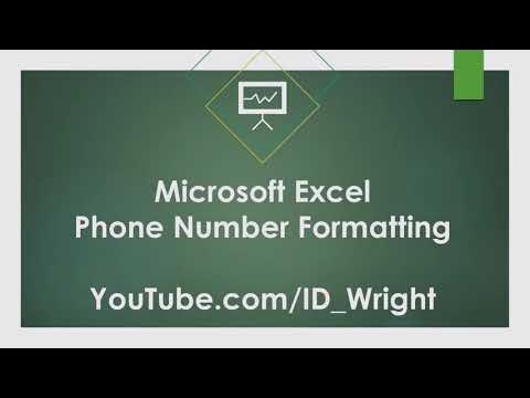 Phone Number Formatting in Excel - YouTube