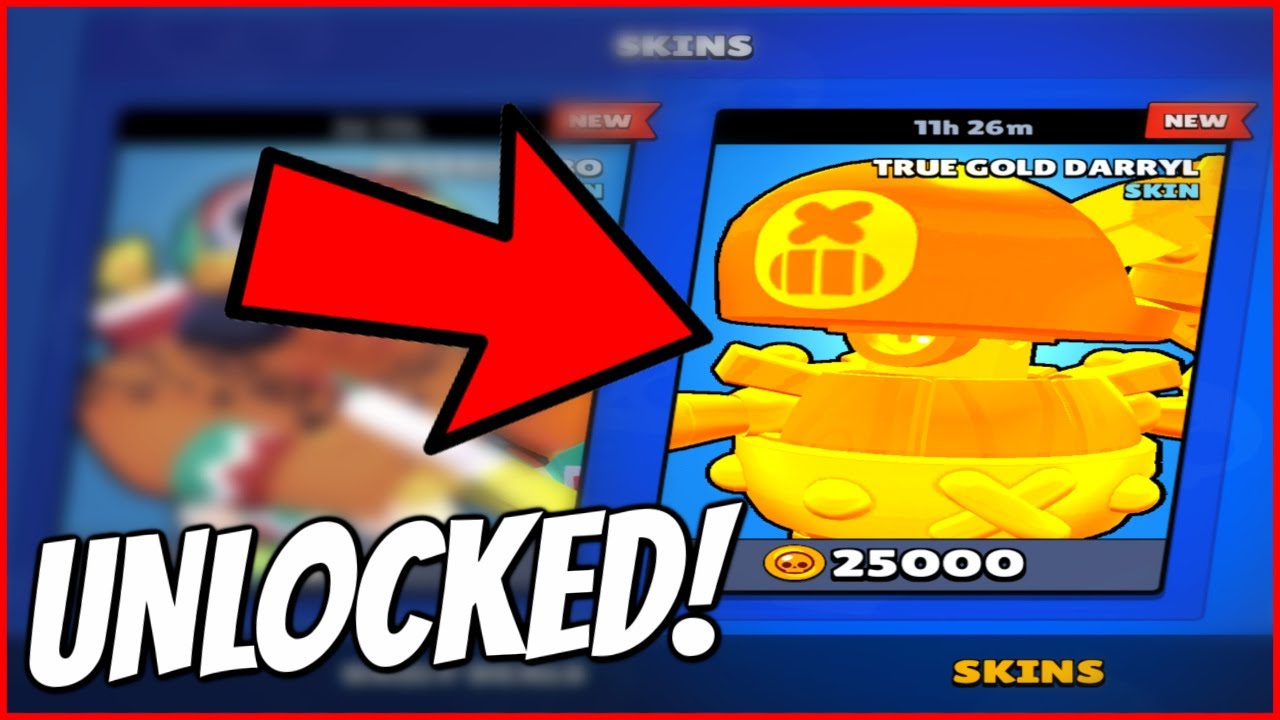 TRUE GOLD DARRYL UNLOCKED in BRAWL STARS! - YouTube