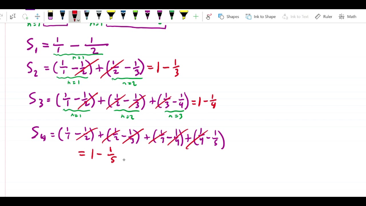 Infinite series Telescoping Series I 1 over n n plus 1 - YouTube