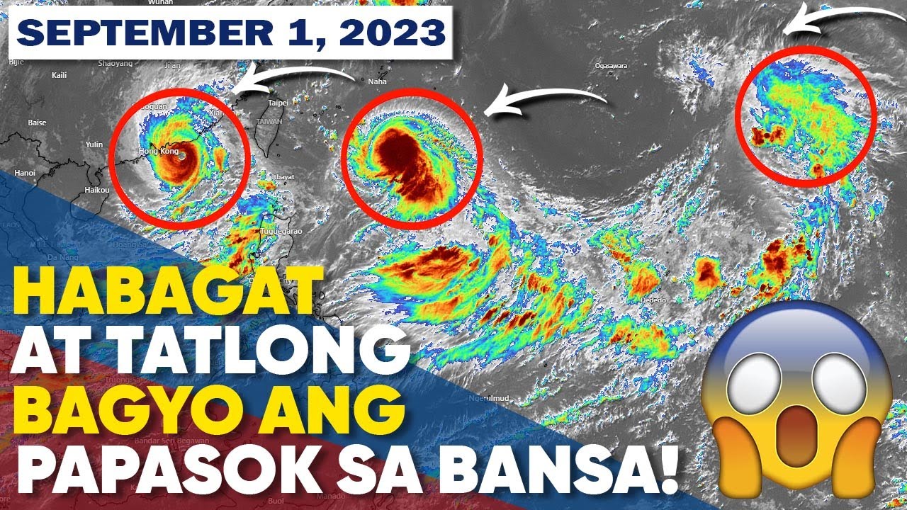 HABAGAT NA PINAIIGTING NG 3 BAGYO SA LOOB at LABAS ng PAR, MAGPAPAULAN ...