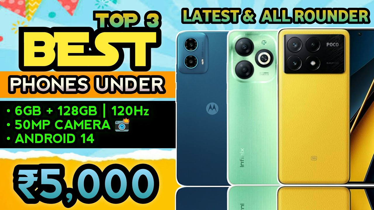 Top 3 Best Budget Smartphones Under 5000 In 2024 | Best Low Budget ...