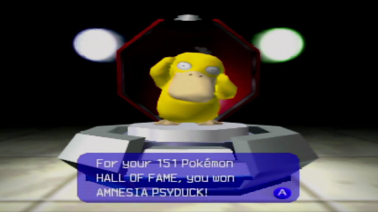 Pokémon Stadium - Obtaining Amnesia Psyduck - YouTube
