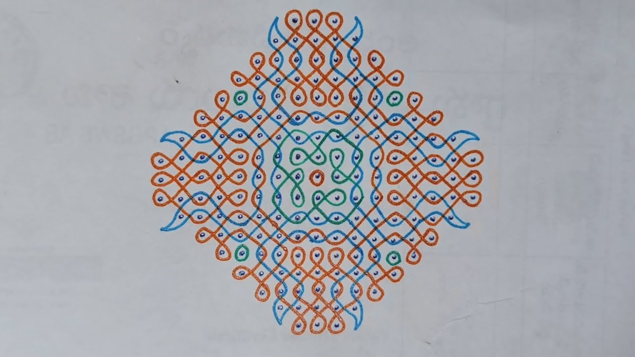 17 to3 to3 dots rangoli #simple and easy kollam #beautiful mallikala ...