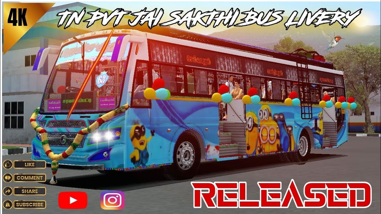 🥳💖TN PVT JAI SAKTHI TOWN BUS LIVERY RELEASED💥 FOR BUS SIMULATOR ...