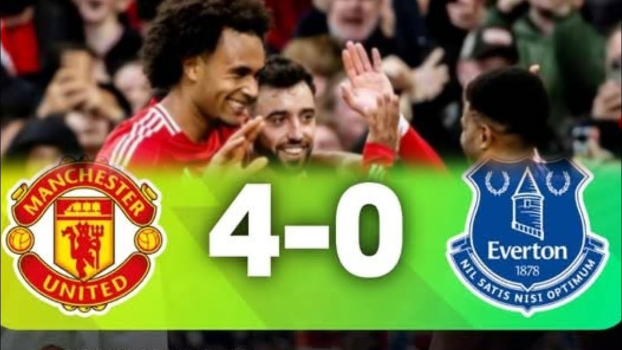 United trash Everton at OLD TRAFFORD in Amorim's first epl home win ...