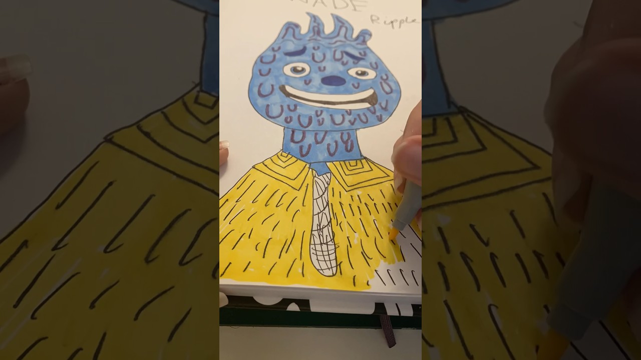 Colouring Wade Ripple from Elemental using Monte Marte markers # ...