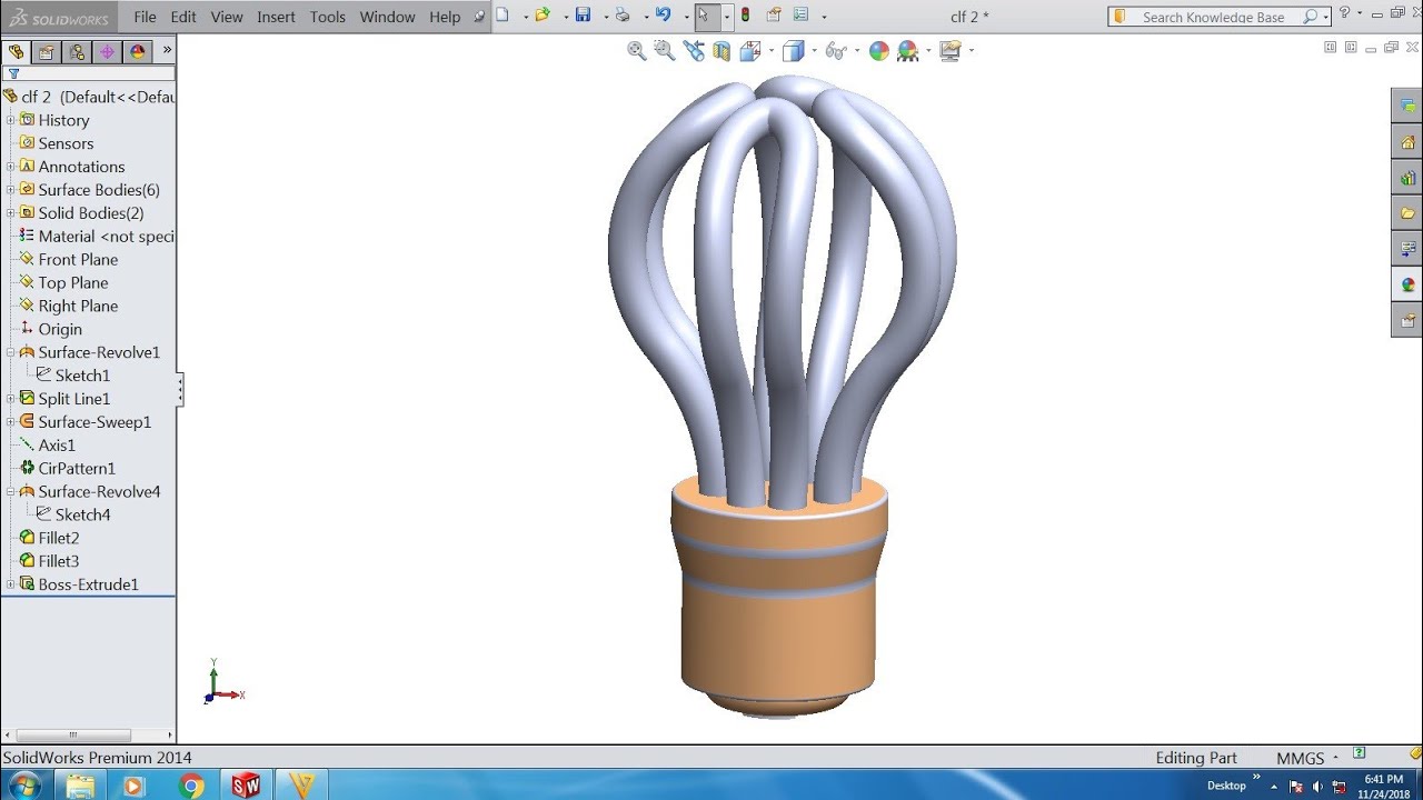 solidwork CFL bulb - YouTube