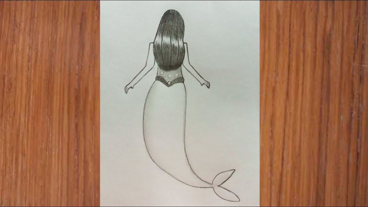 how to draw a mermaid step by step | easy mermaid drawing - YouTube