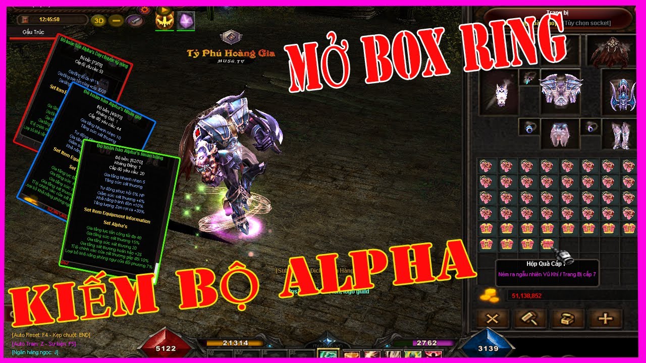 Mu Online Mới Ra 2023 | Test Nhân Phẩm Box Ring Pen Kiếm Bộ Alpha Cho ...