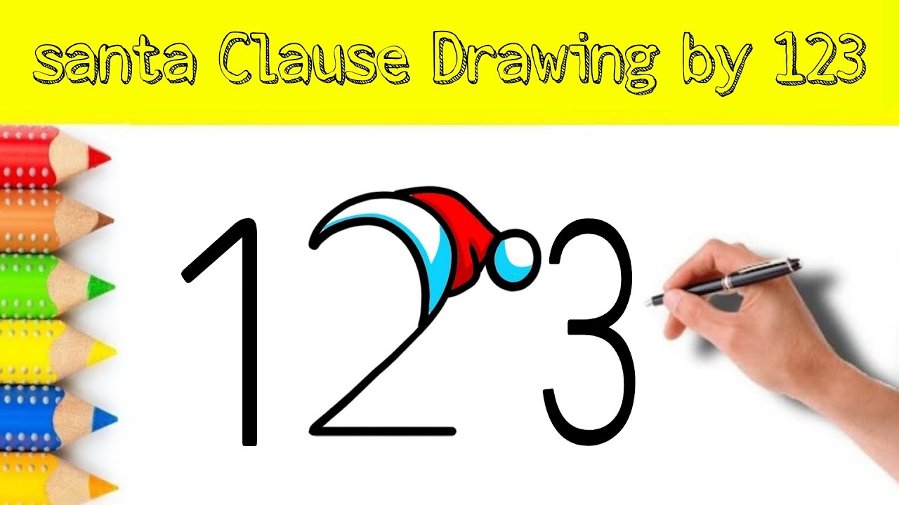 How to Draw Santa Claus by 123 Step by step| Christmas Drawing| Santa ...