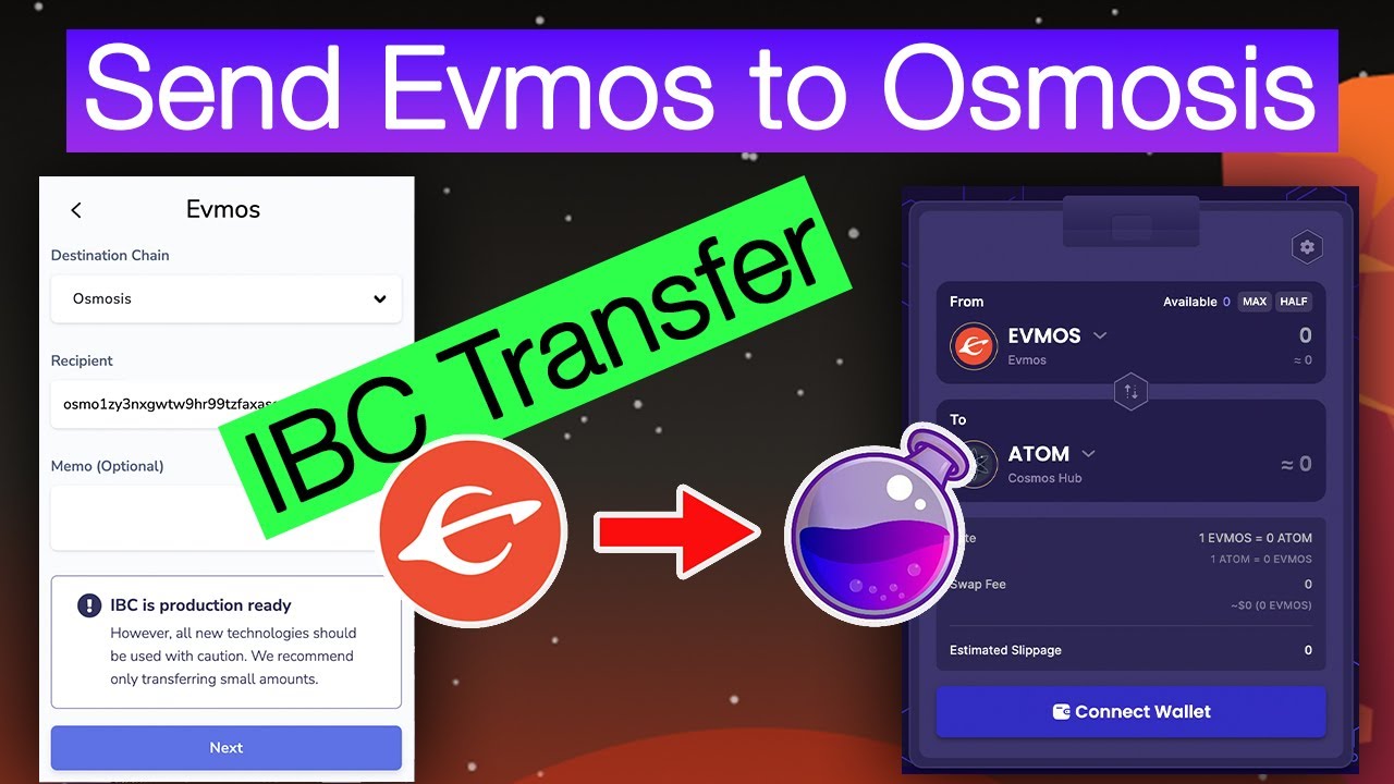 How to Send Evmos to Osmosis Dex | Evmos IBC transfer Keplr wallet - YouTube