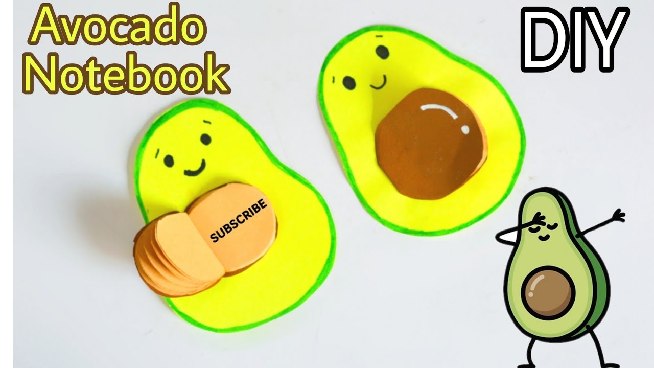 DIY Avocado Notebook | Paper crafts for kids | back to school - YouTube