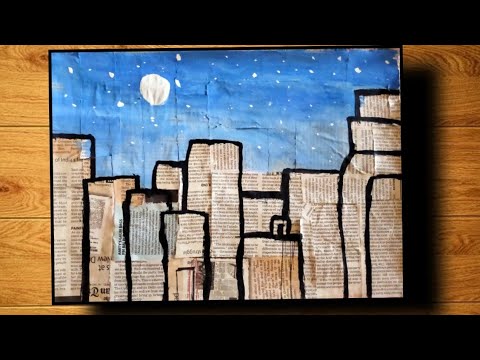 Best Out Of Waste | Newspaper Crafts | Beautiful Scenery On Newspaper ...