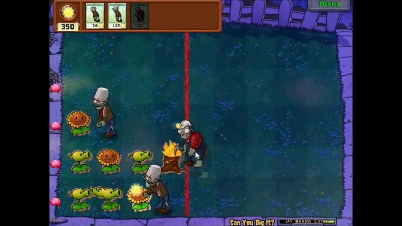 Plants vs. Zombies - Playthrough - Puzzle - Level 12: "Can You Dig It ...