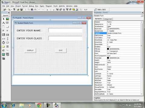 VB Student Details Form VB6 Button Click Event and Message Box Msgbox - YouTube