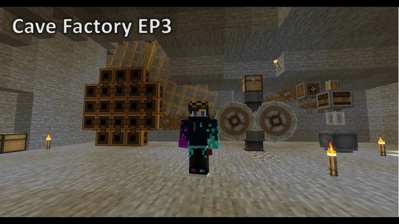 Minecraft Cave Factory EP3: More rotating power + Water acquired - YouTube