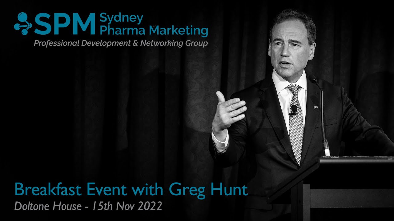 Sydney Pharma Marketing - Breakfast Seminar with Greg Hunt - YouTube