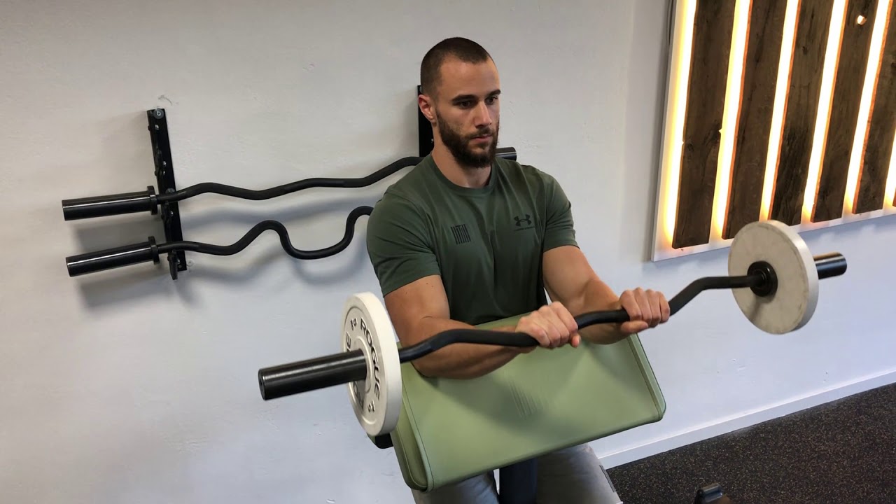 Ez Bar Scott Curl Pronated Close Grip Youtube