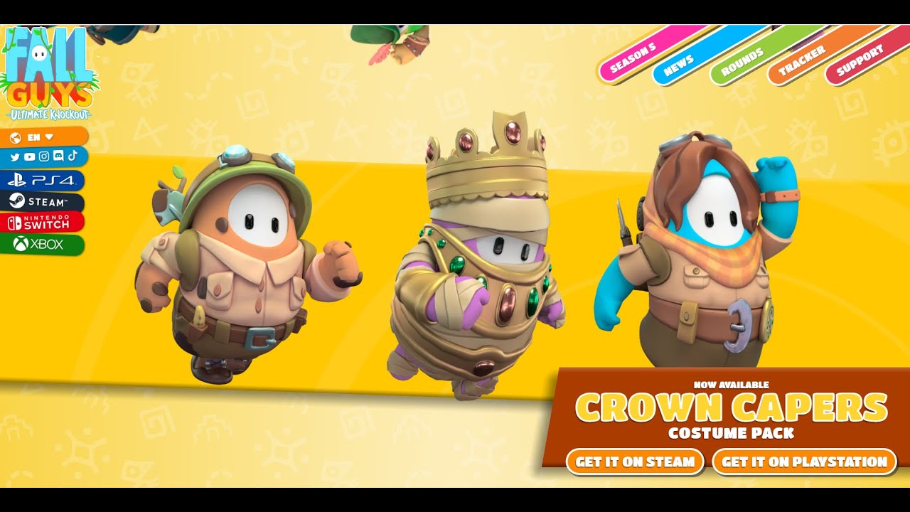 New Fall Guys DLC pack in-game look! CROWN CAPERS - YouTube