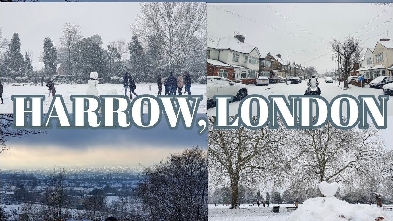 Snow in Harrow, London 2021 | Harrow Recreation Ground - YouTube