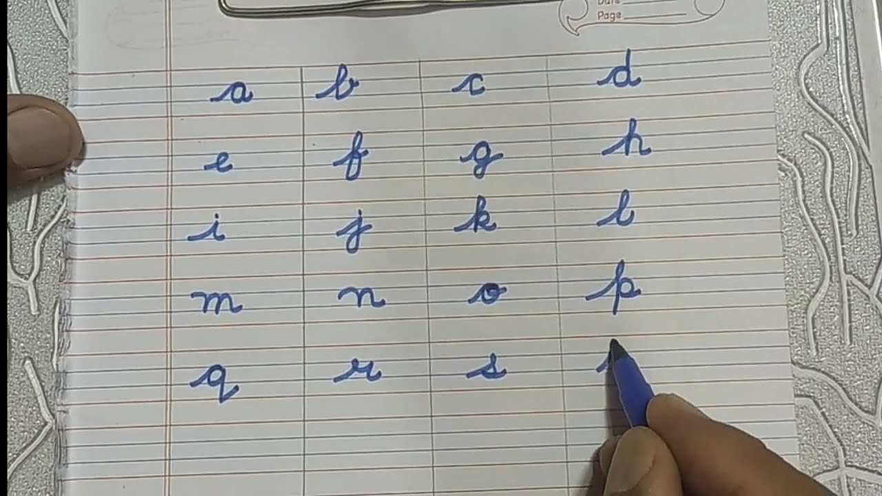 CURSIVE WRITING SMALL LETTERS for Beginners BY: Moudgill Sir - YouTube