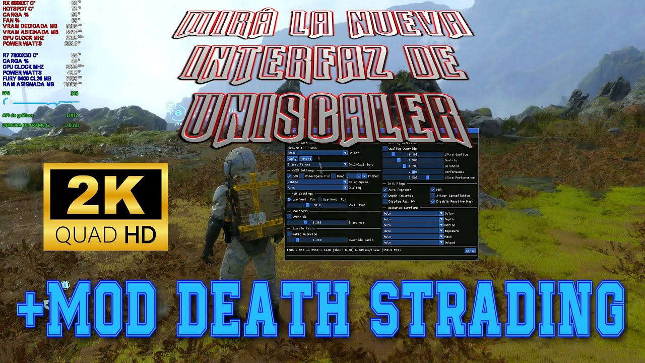 UNISCALER CON NUEVA INTERFAZ IN GAME + MOD DEATH STRANDING - YouTube
