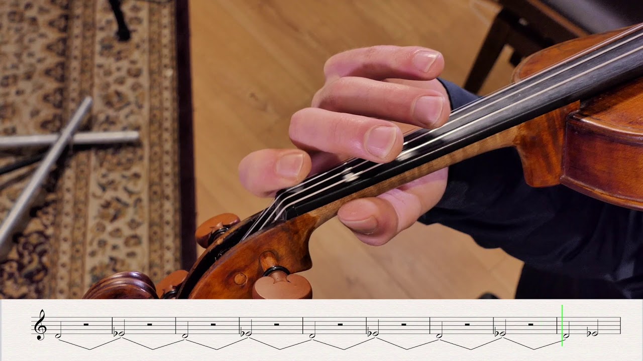Violin Chapter 2: Finger pattern 4 - Low first finger (♩=80) - YouTube