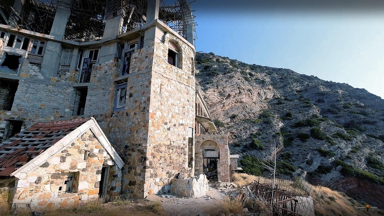 Drone Flight Over the Abandoned Manolio Institution · Keratea · Flying ...