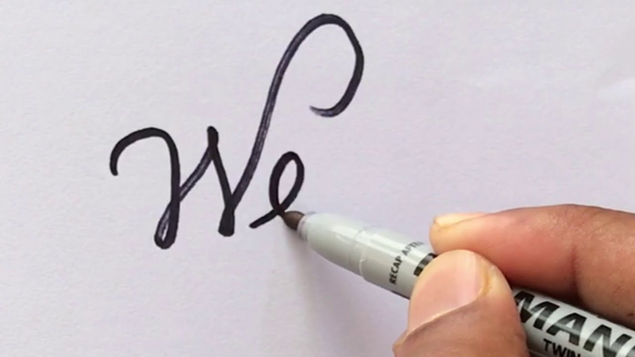How to Write in Cursive Fancy “Welcome” - YouTube