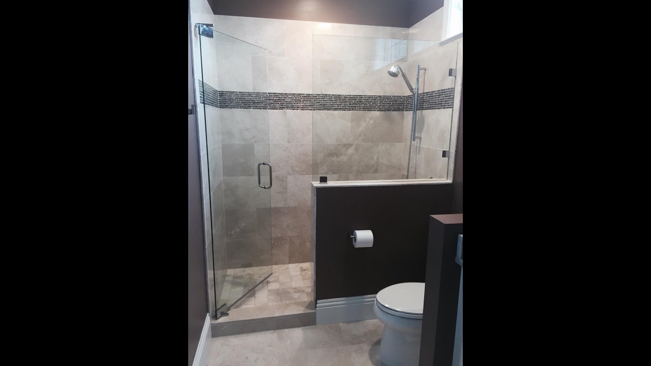 Heavy Glass Wall Mount Pivot Hinge Shower Enclosure - YouTube
