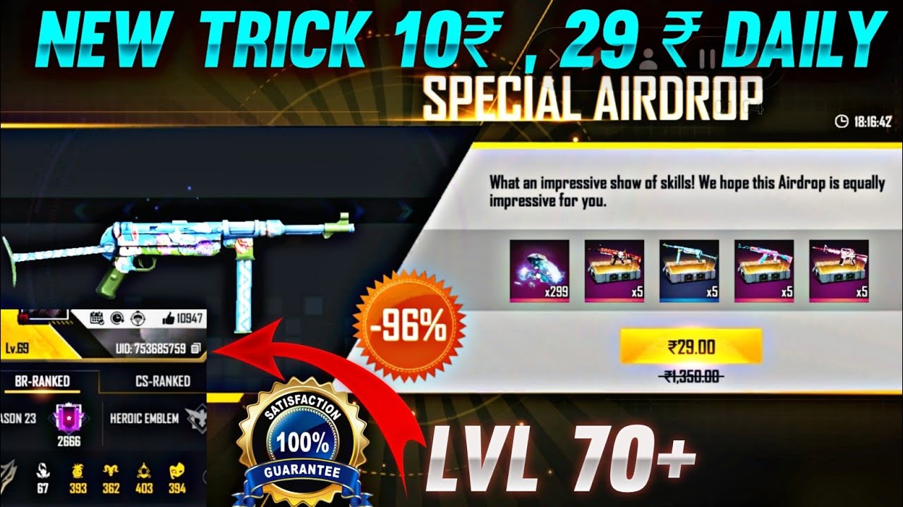New Airdrop Trick Free Fire 100% working |10rs Airdrop Trick Free Fire ...