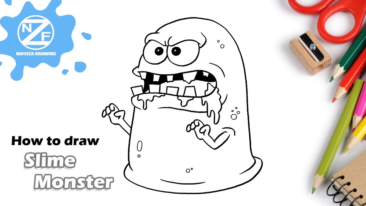 How to draw Slime Monster - YouTube