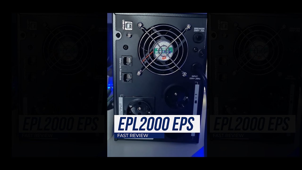 شرح مواصفات جهاز UPS EPL2000 - YouTube